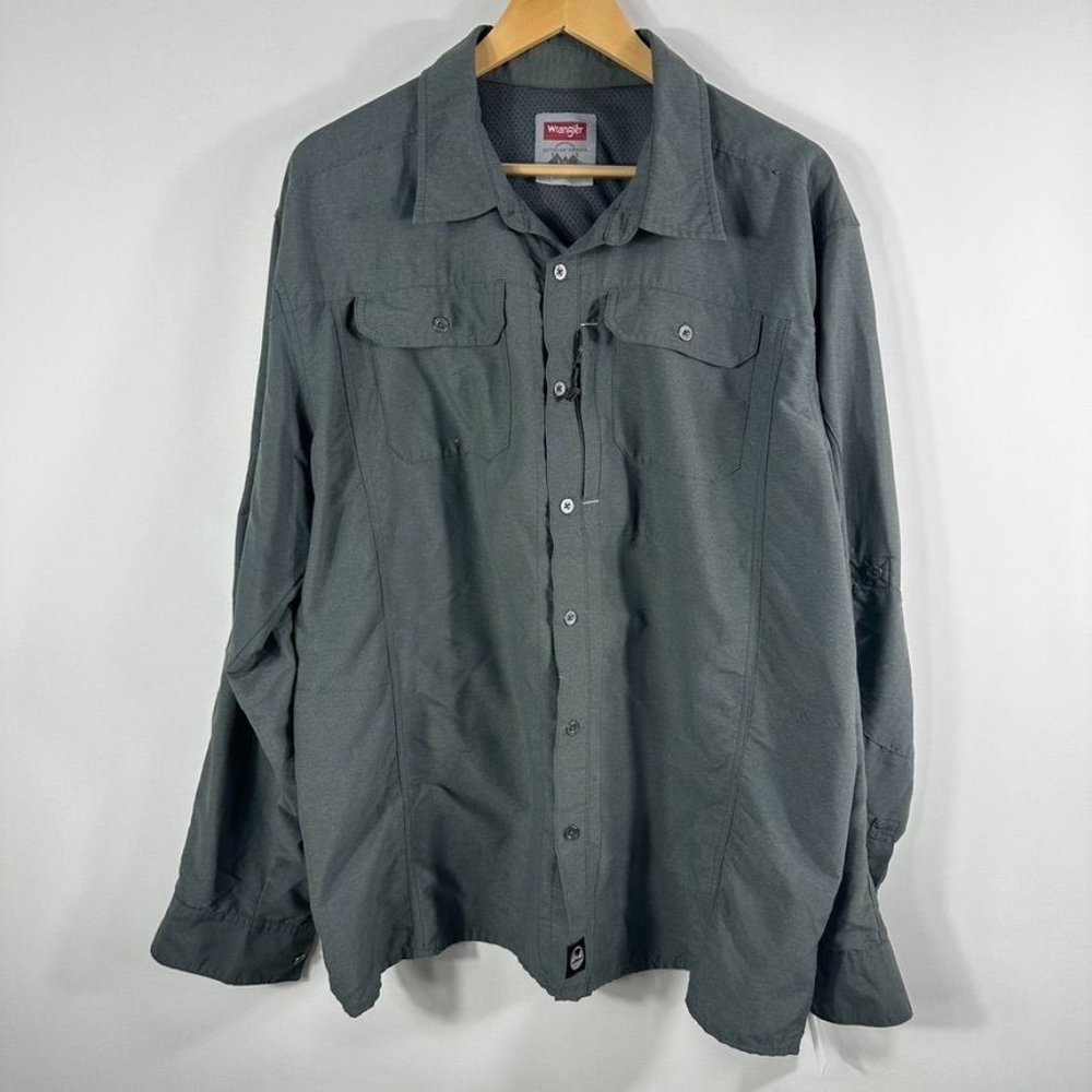 Wrangler Men Outdoor Series Button Up Utility Shirt S… - Gem